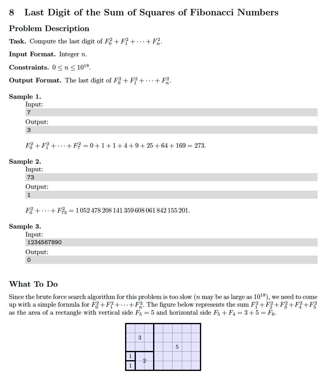 8 Last Digit Of The Sum Of Squares Of Fibonacci Numbers Again Algorithms Ucsandiego
