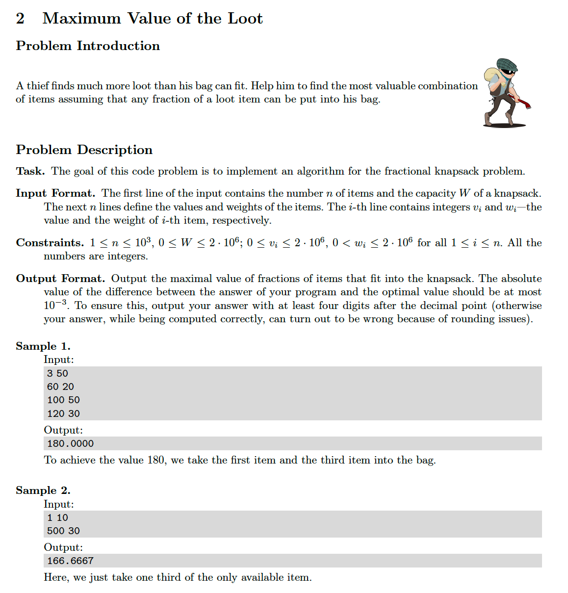 Maximum Value Of The Loot Algorithms UCSanDiego